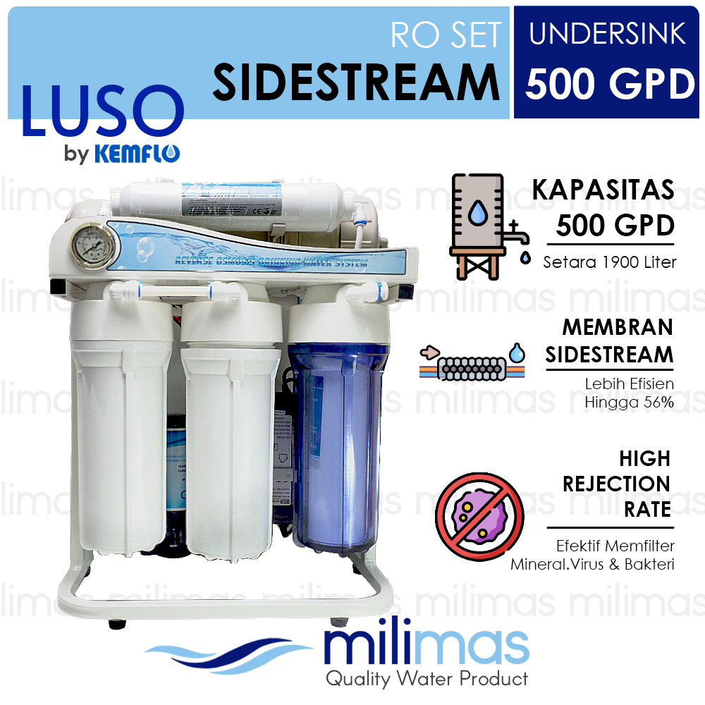 Jual LUSO - Mesin Air Minum Reverse Osmosis (RO)Set Uk. 500 GPD KEMFLO ...