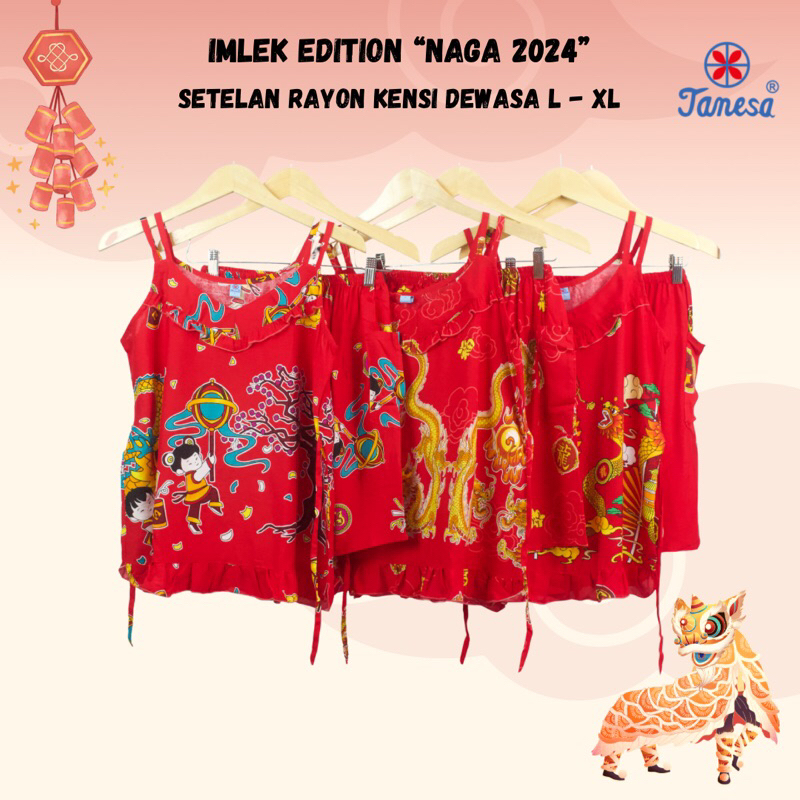 Jual [TANESA] STELAN PIYAMA BAJU TIDUR RAYON IMLEK SHIO NAGA KELINCI WANITA DEWASA JUMBO ...