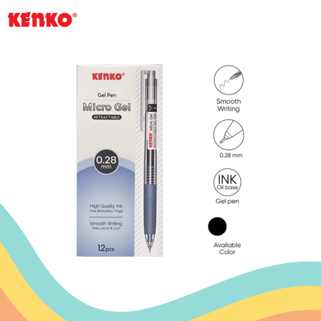 Jual GEL PEN KENKO MICRO GEL 0.28 (12 PCS) | Shopee Indonesia