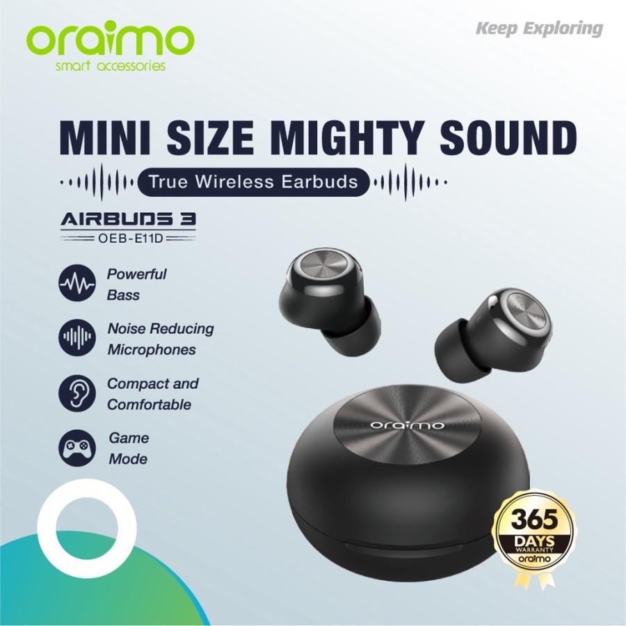 Jual Oraimo Airbuds 3 TWS Bluetooth Earphone Wireless Headset OEB-E11D ...
