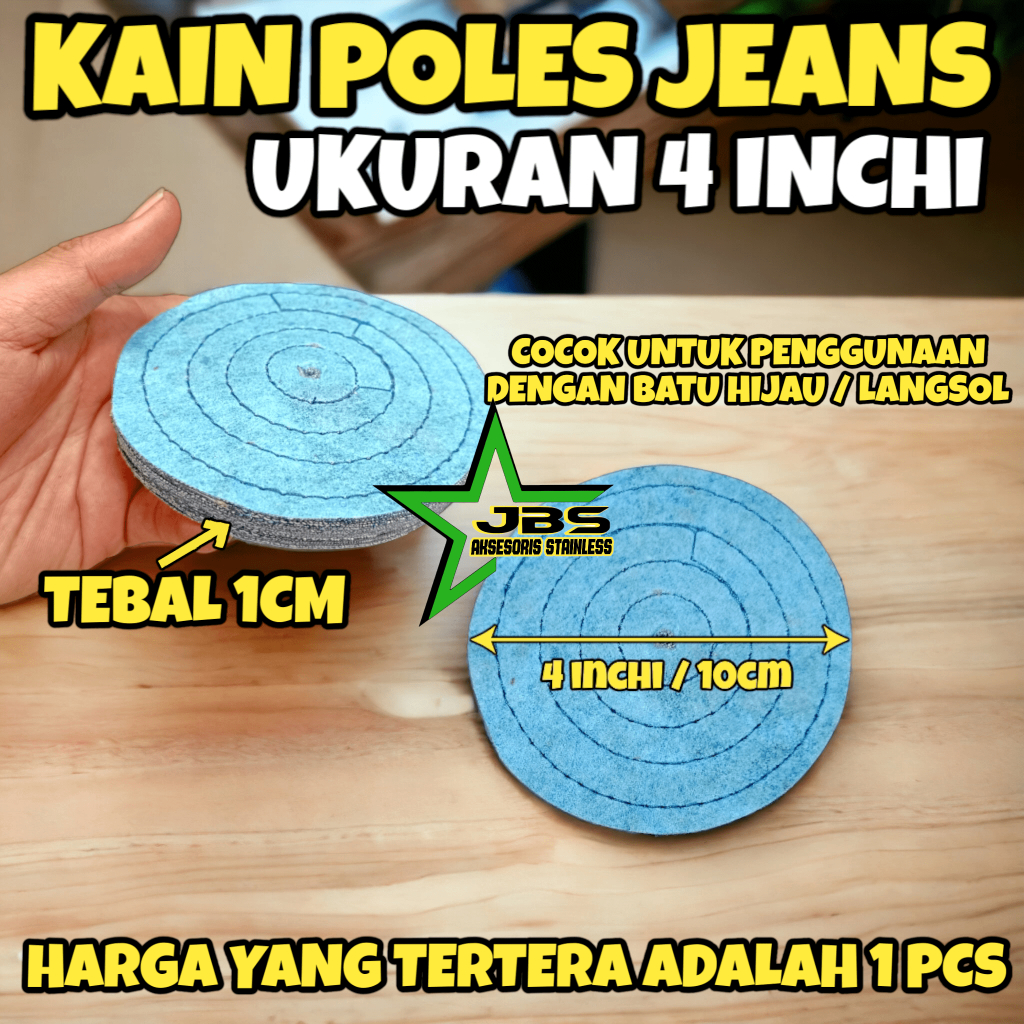 Jual kain poles jeans 4" inchi x1 CM | Shopee Indonesia