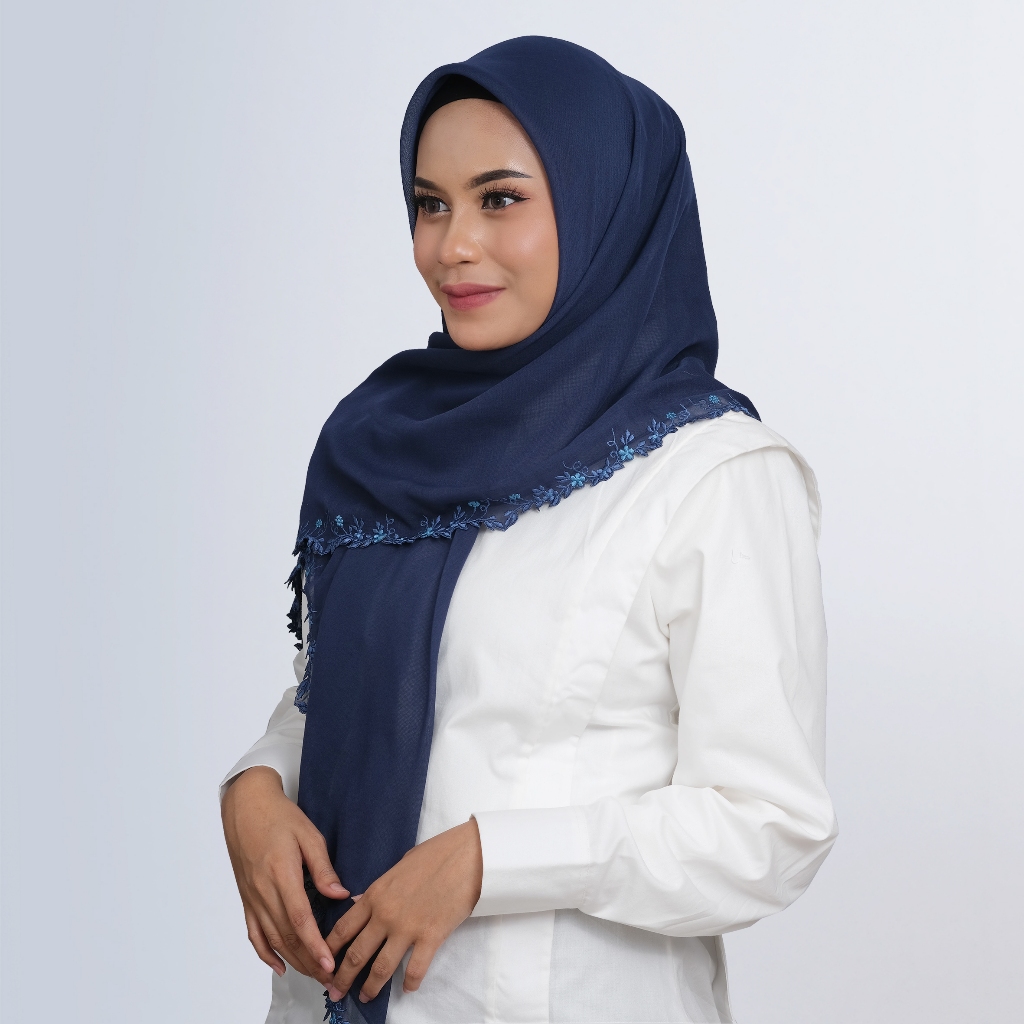 Jual Kudung Hijab Paris Premium Batch II - Bordir Tepi Bunga | Shopee ...