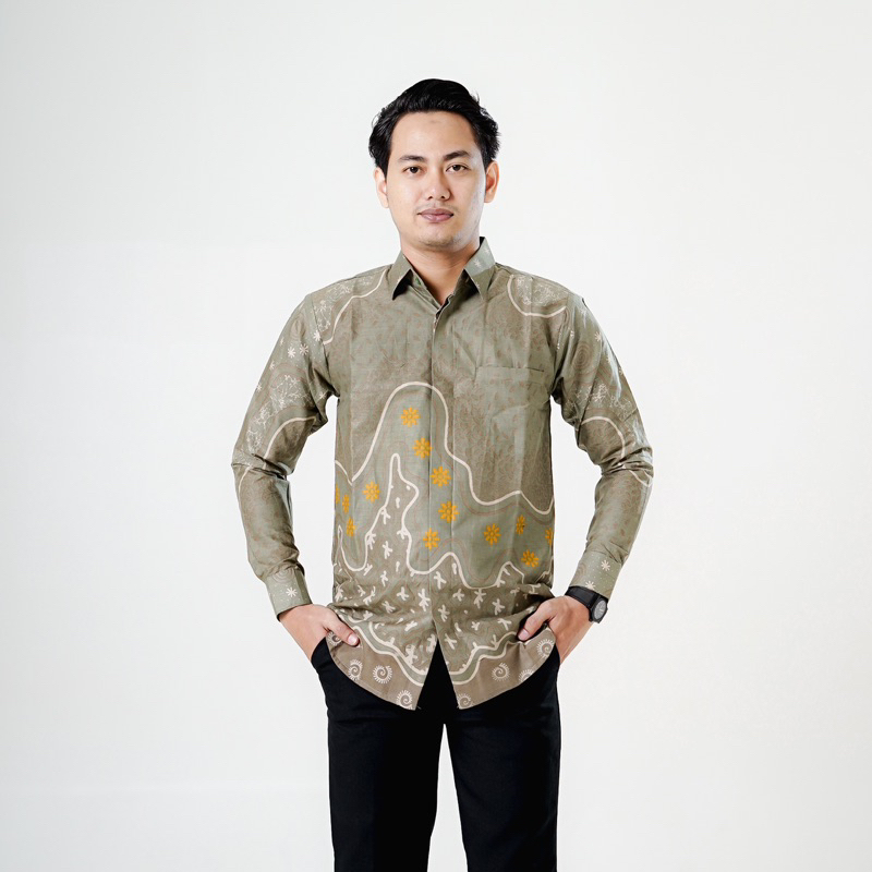 Jual kemeja Baju Batik Pria Lapis Furing Ekslusive Lengan Panjang Rice ...