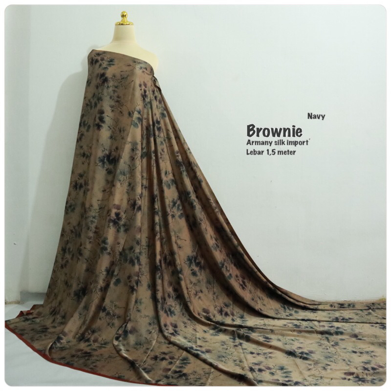Jual Kain arnami silk brown | kain silk | armany silk | motif batik ...