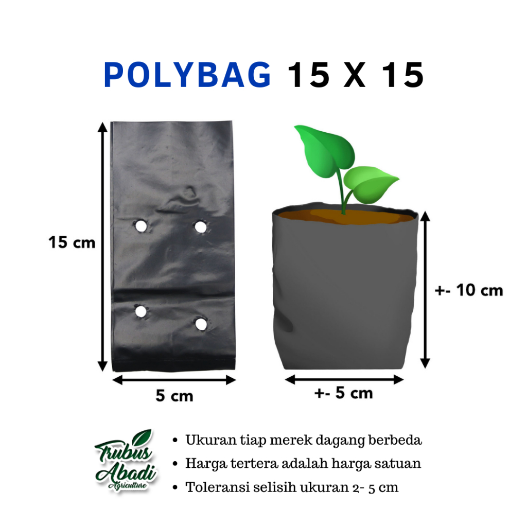 Jual Polybag Tanaman Kecil Pot Plastik Polibek Polibag Ukuran 15x15 ...