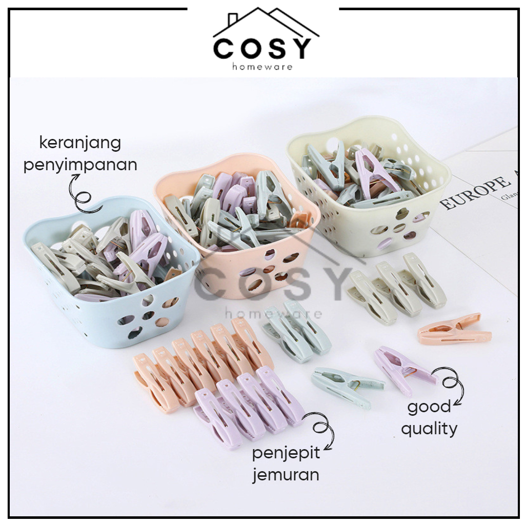 Jual COSY Jepitan Baju Jemuran Cucian isi 30 pcs Free Keranjang ...