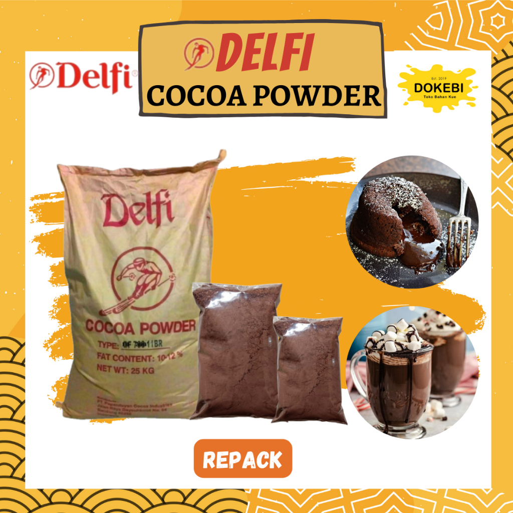 Jual COKELAT BUBUK DELFI 500GR - PURE COCOA CHOCOLATE POWDER SERBUK ...