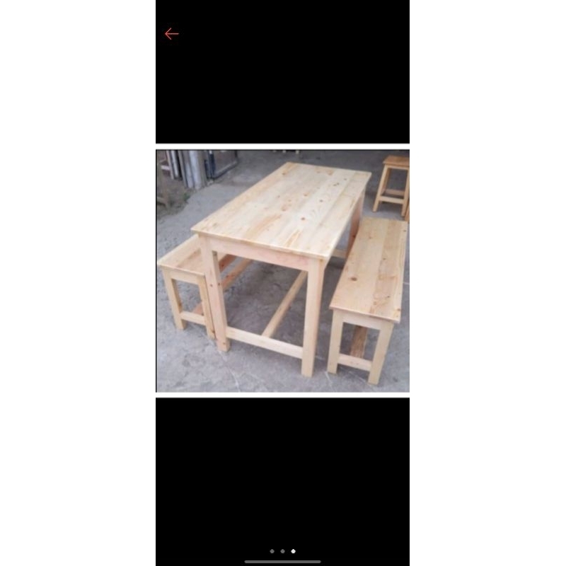 Jual meja makan meja cafe meja resto 1meja 2 bangku panjang 120x60x75 | Shopee Indonesia