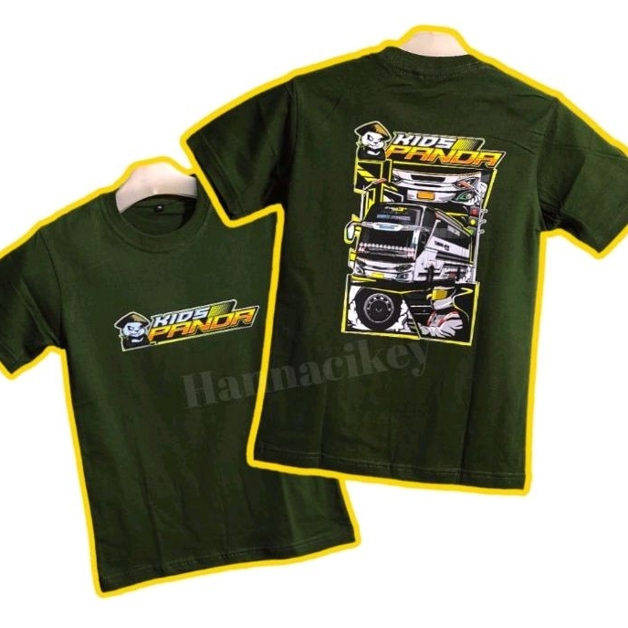 Jual kaos hijau army/kids panda warna/kaos anak tanggung/bis panda ...