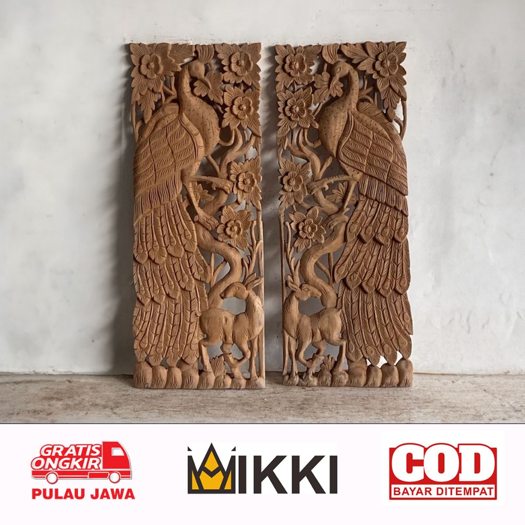 Jual Hiasan Dinding Wall Decor Ukiran Kayu Burung Merak Yang Indah ...