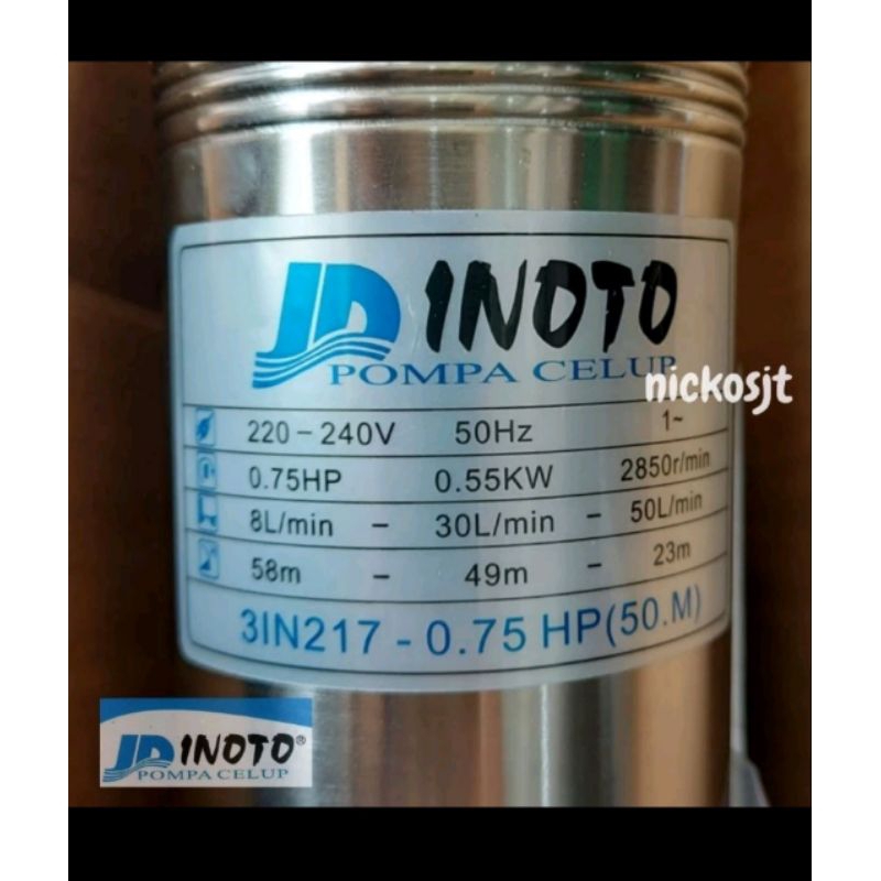 Jual Pompa Submersible Sibel Inoto 3in 0,75 Pompa Celup + Control Box ...