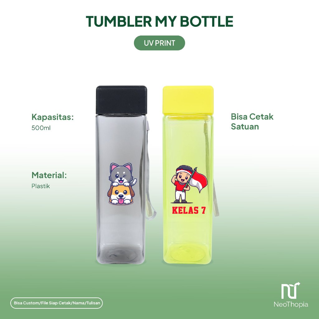 Jual Botol Minum Anak Custom Cetak Print UV My Bottle Cetak Nama Logo ...