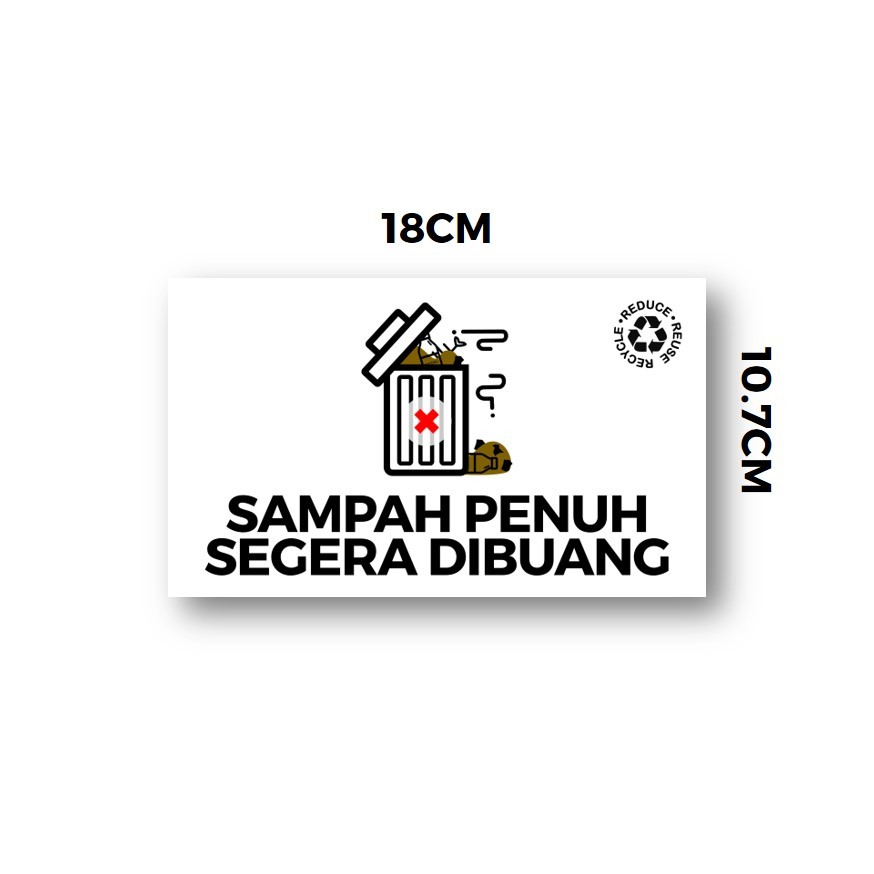 Jual Stiker Sampah | Stiker Rapikan Sampah | Stiker Sampah Penuh Segera ...