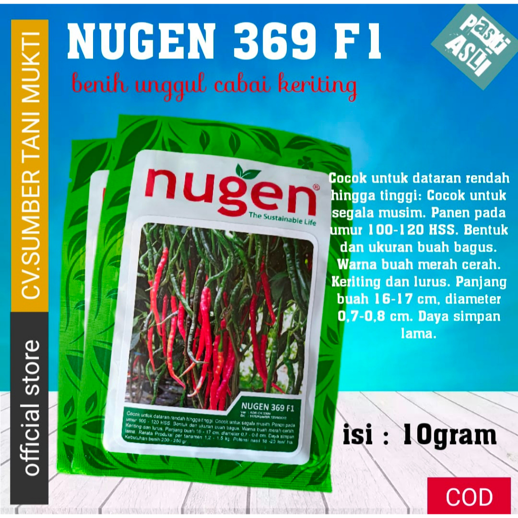 Jual Benih Cabai Nugen Nugen 369 F1 10gr | Shopee Indonesia