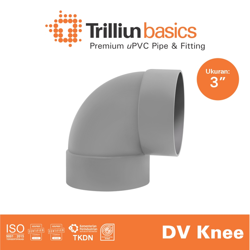 Jual Fitting Pipa uPVC Trilliunbasics DV Knee 3" Inch | Shopee Indonesia