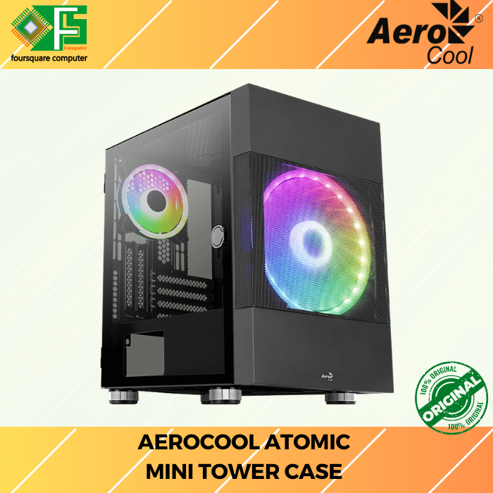 Jual Casing PC Mini Aerocool Atomic + 2x Fan ARGB | CPU Case | Shopee ...