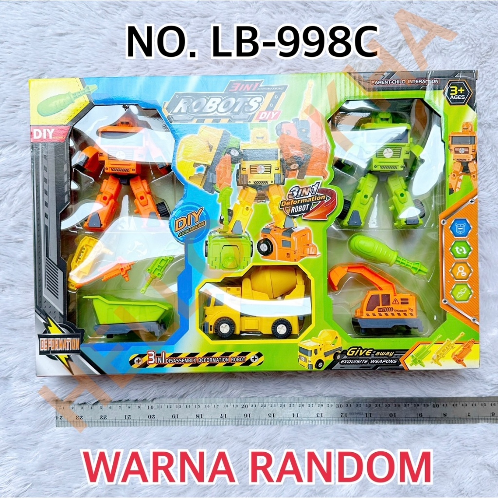 Jual MAINAN NO. LB-998C 3 IN 1 ROBOTS DIY DEFORMATION ROBOT BERUBAH ...