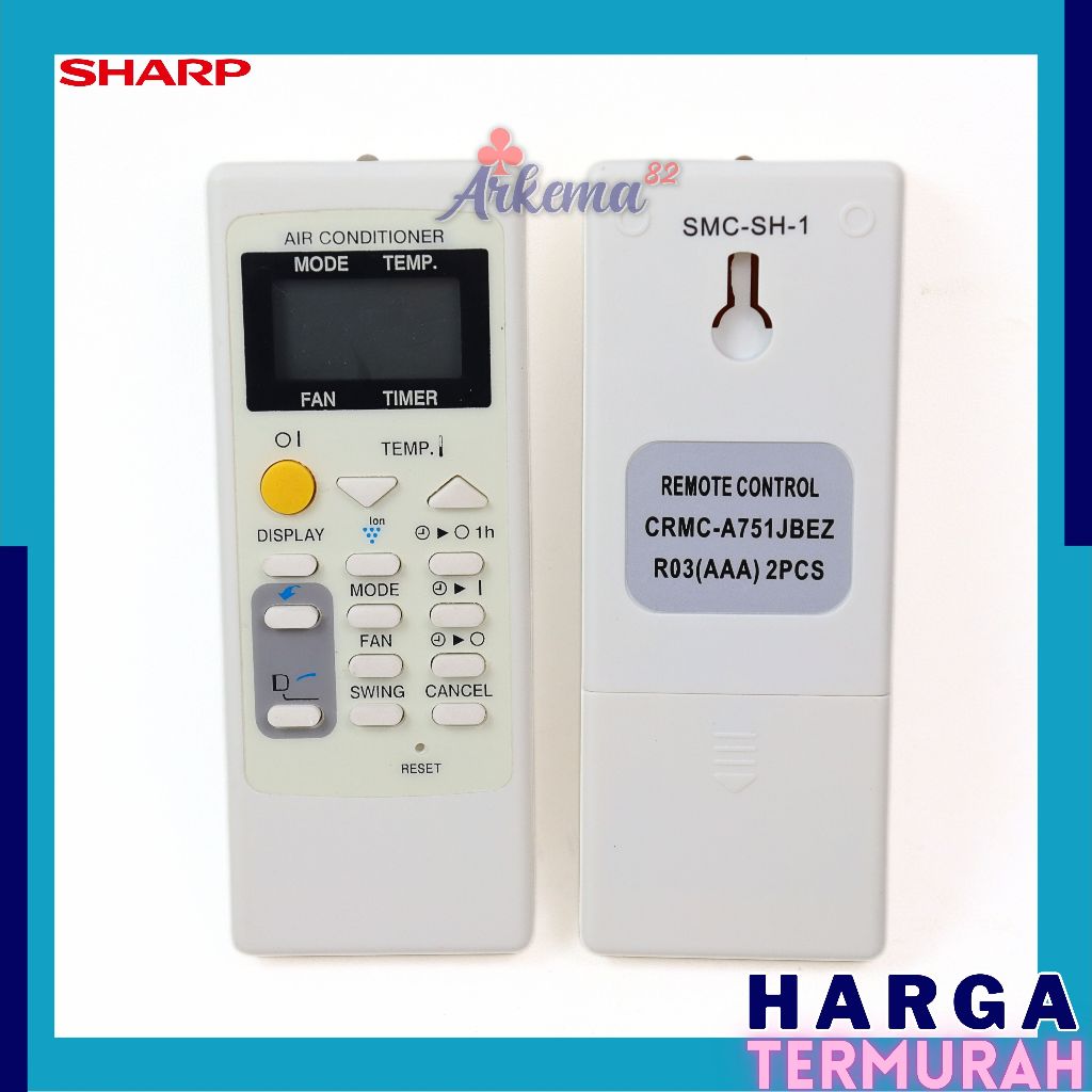 Jual REMOTE AC SHARP ION / REMOT AC SHARP / CONTROL / KONTROL AC ...