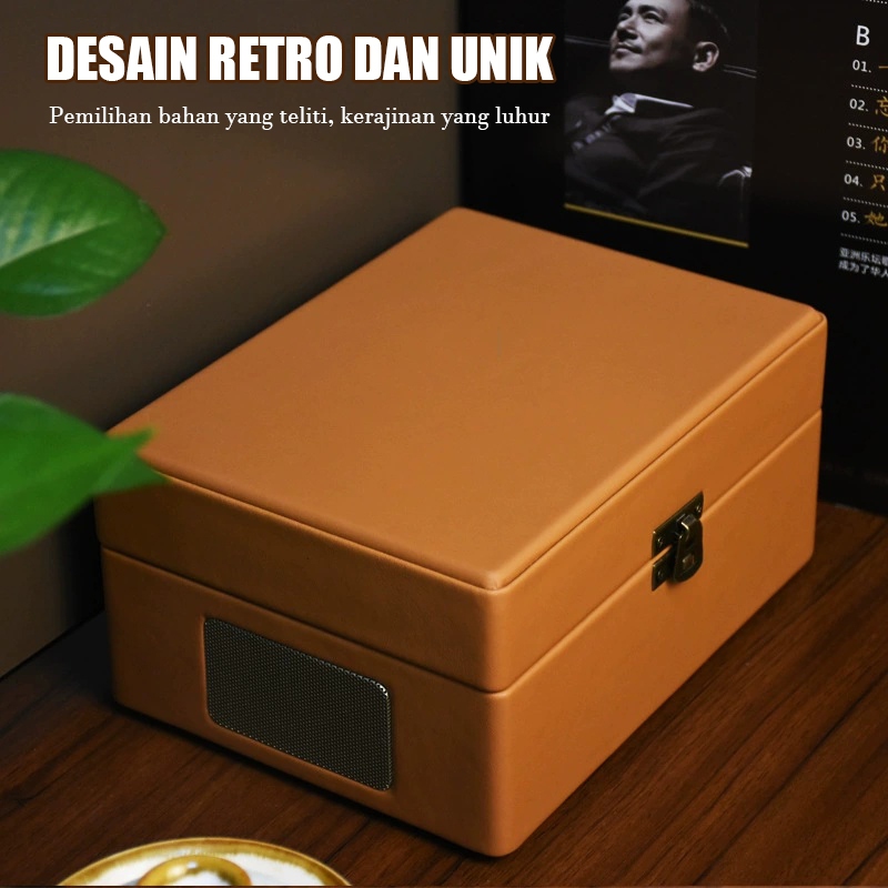 Jual Portable Bluetooth CD Player Desain Retro 360° Stereo Sound Dengan ...
