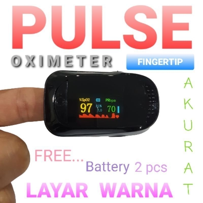 Jual A2 Oxymeter Fingertip Pulse Oxygen Check Alat Ukur Oksigen Detak ...
