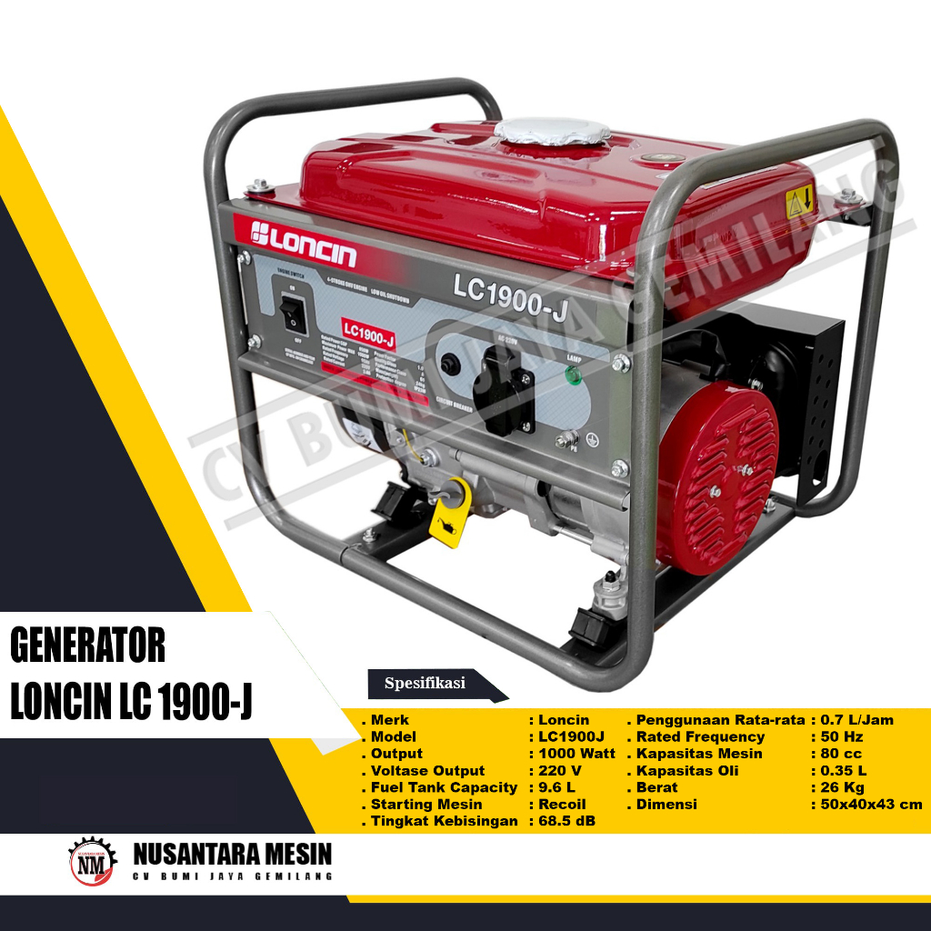 Jual MESIN GENSET / GENERATOR LONCIN LC 1900J | Shopee Indonesia Jual MESIN GENSET / GENERATOR LONCIN LC 1900J | Shopee Indonesia