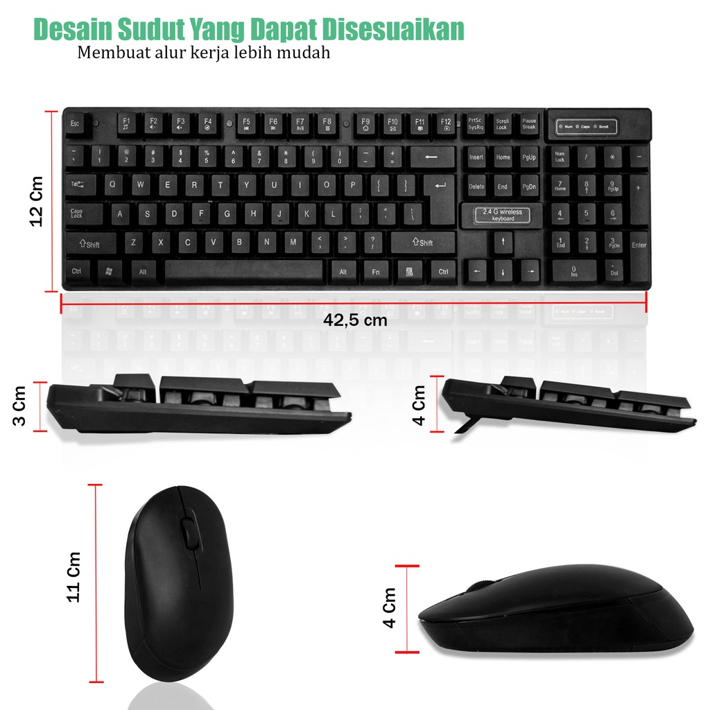 Jual Keyboard Wireless Set Mouse Bluetooth Komputer Laptop Notebook ...