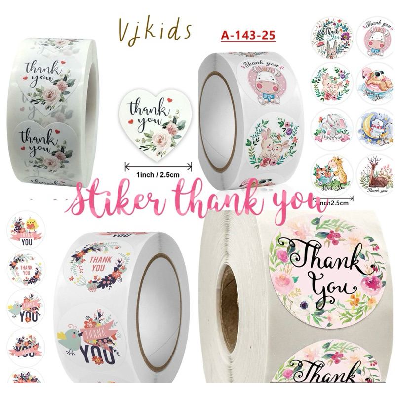 Jual stiker thank you utk label bingkisan, kado, dsb | Shopee Indonesia