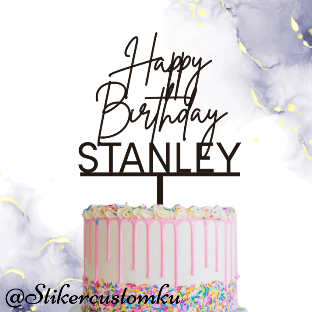 Jual Topper Akrilik Custom Happy Birthday Topper Kue Ulang Tahun Custom ...