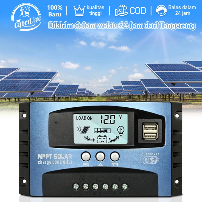 Jual Solar Charger Controller MPPT 50A 12V 24V Panel Surya Solar ...