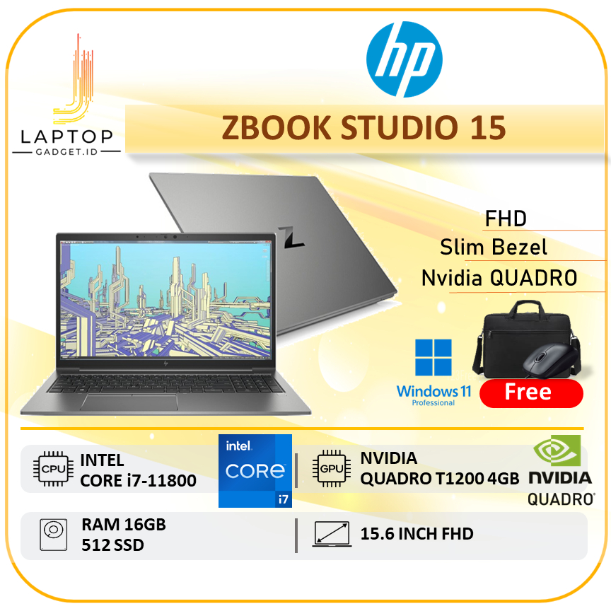 Jual HP ZBOOK STUDIO 15 WORKSTATION I7 11800 QUADRO T1200 16GB 512GB SSD | Shopee Indonesia