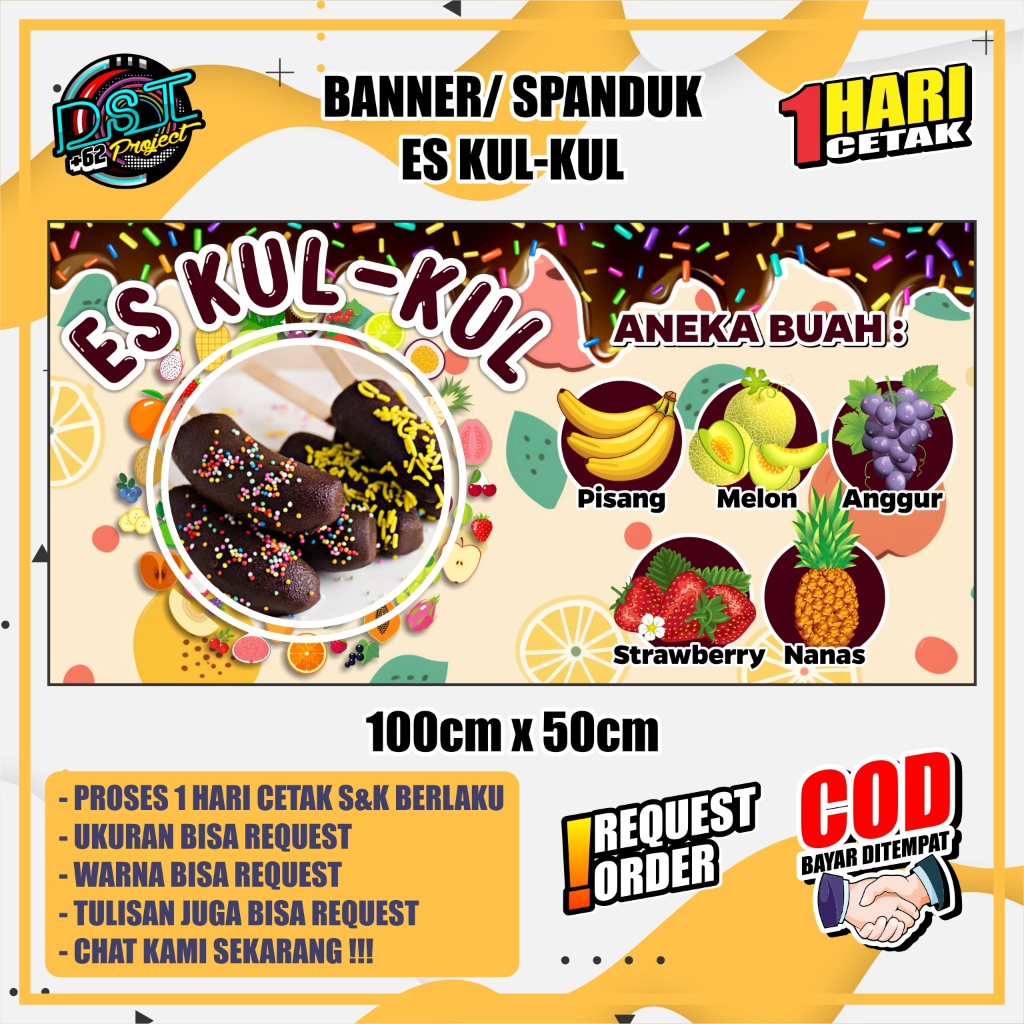 Jual BANNER / SPANDUK ES KUL KUL 50 X 100 | Shopee Indonesia