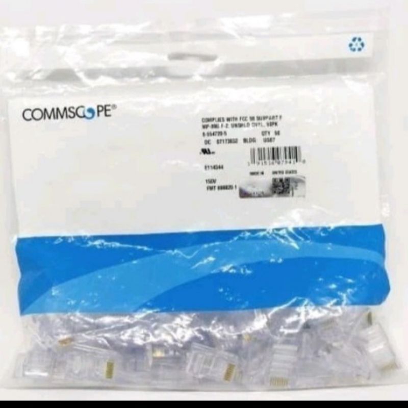 Jual Konektor RJ45 Commscope Cat5e Per pack ORIGINAL | Shopee Indonesia