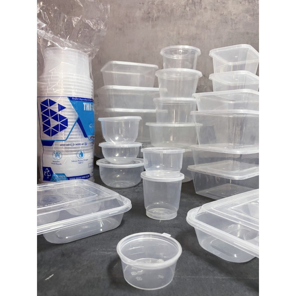 Jual Thinwall bulat 450ml + tutup cup puding pudding / Mangkok plastik 450 ml / Kotak Makan ...