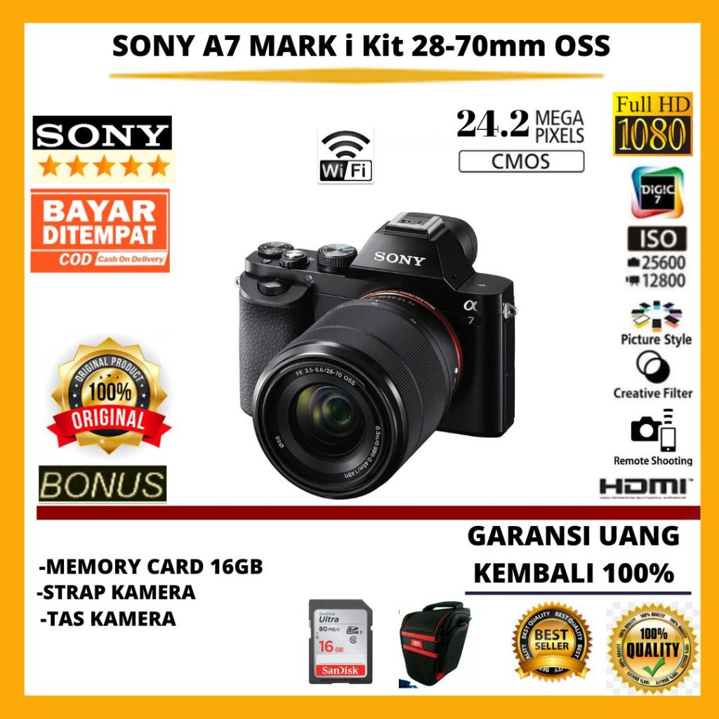 Jual Sony A7 Mark I Kit FE 28-70mm f/3.5-5.6 OSS | Shopee Indonesia
