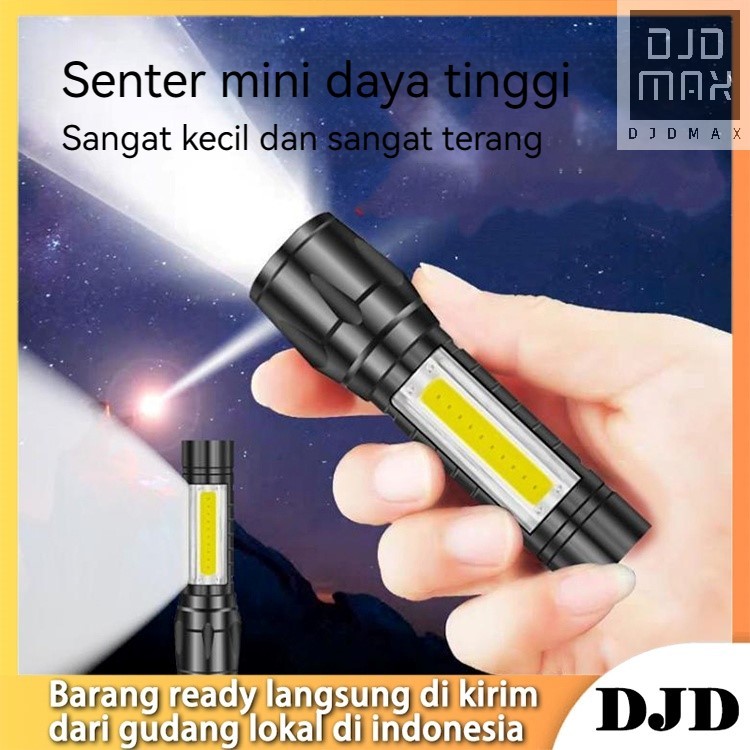 Jual DJDMax Lampu Senter Mini Super Terang Flashlight Telescopic Zoom Mini Senter Lamp Recharger ...