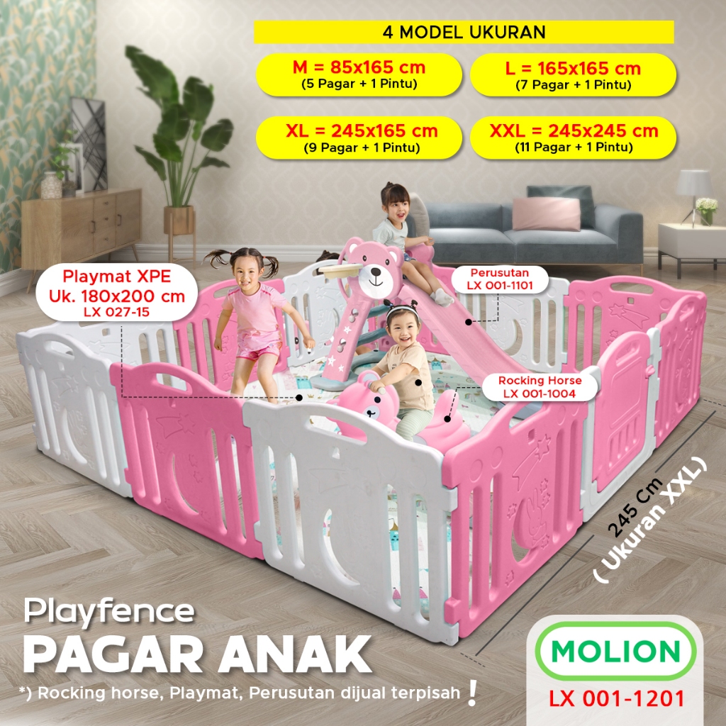 Jual MOLION Pagar Anak Pagar Bayi Pagar Mainan Set Pagar Playpen Bayi ...