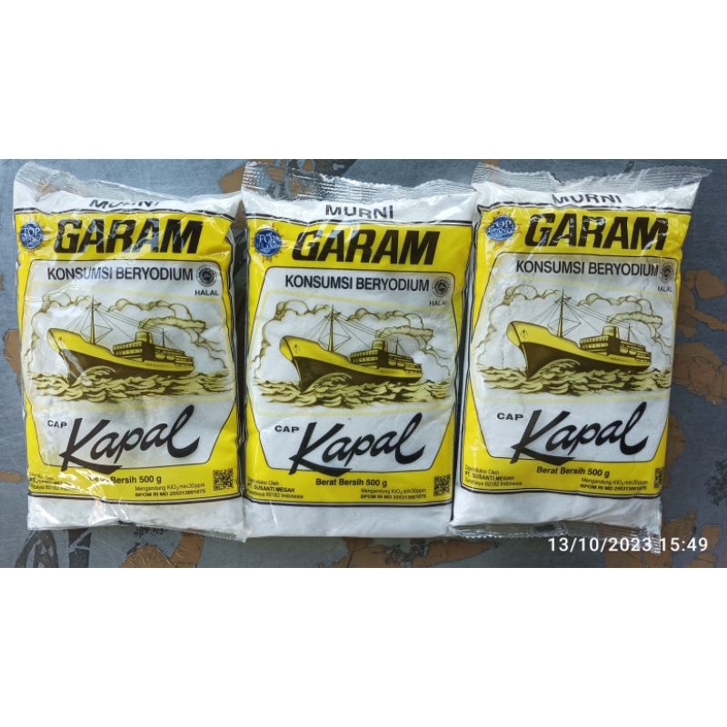 Jual Garam Cap Kapal JUMBO 500gr garam meja Beryudium bermutu tinggi ...