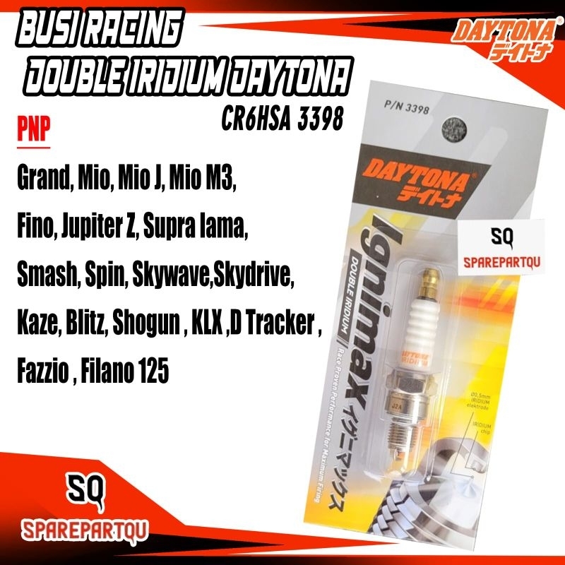 Jual BUSI DAYTONA DOUBLE IRIDIUM MIO M3 FREEGO FAZZIO FILANO KLX150 DTRACKER KAZE BLITZ GRAND ...