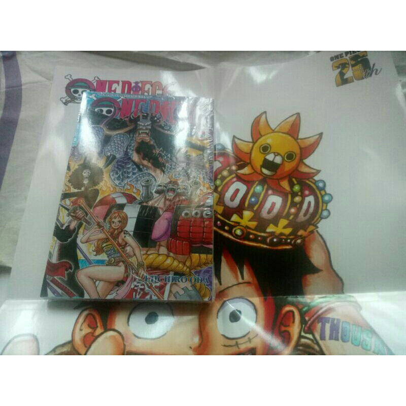 Jual (sementara booked) komik one piece 101 bonus A3 poster luffy ...