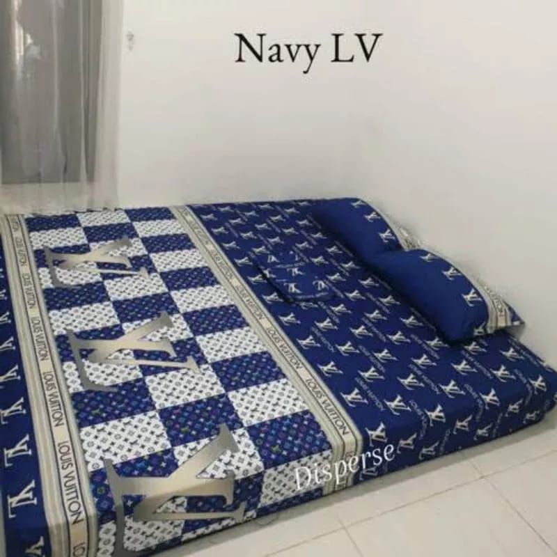 Jual Seprei HM Motif LV Navy | Shopee Indonesia