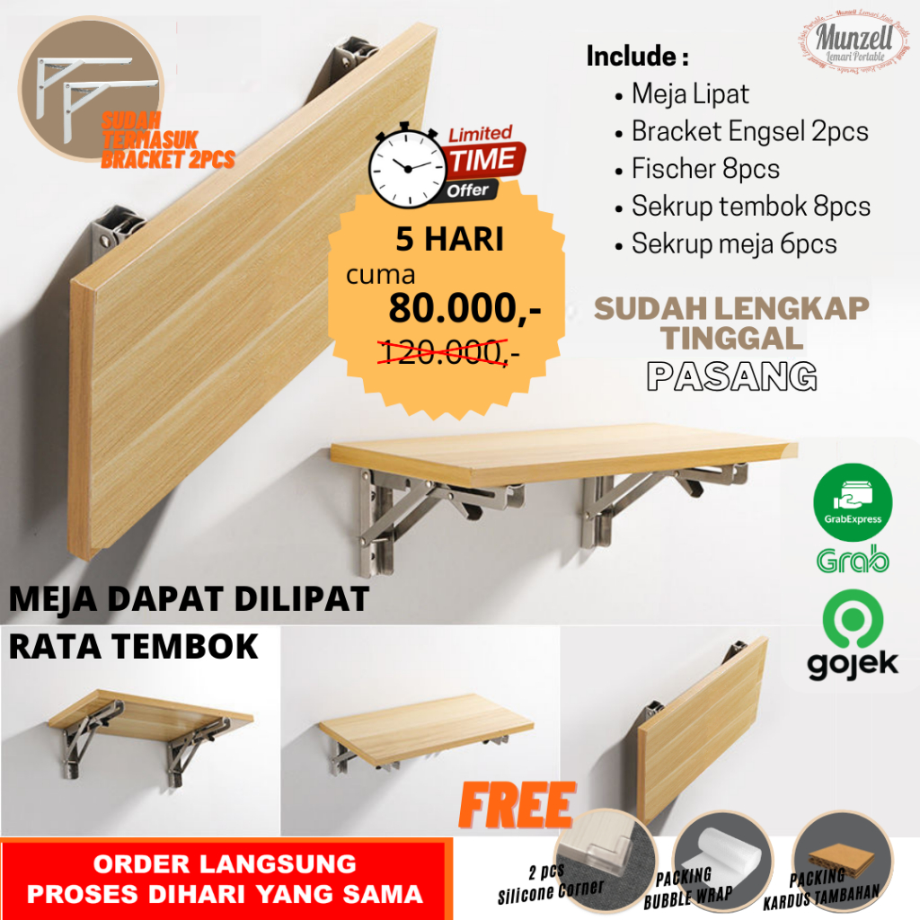 Jual ( TERLARIS ) Meja Lipat Dinding / Meja Gantung / Meja Komputer ...