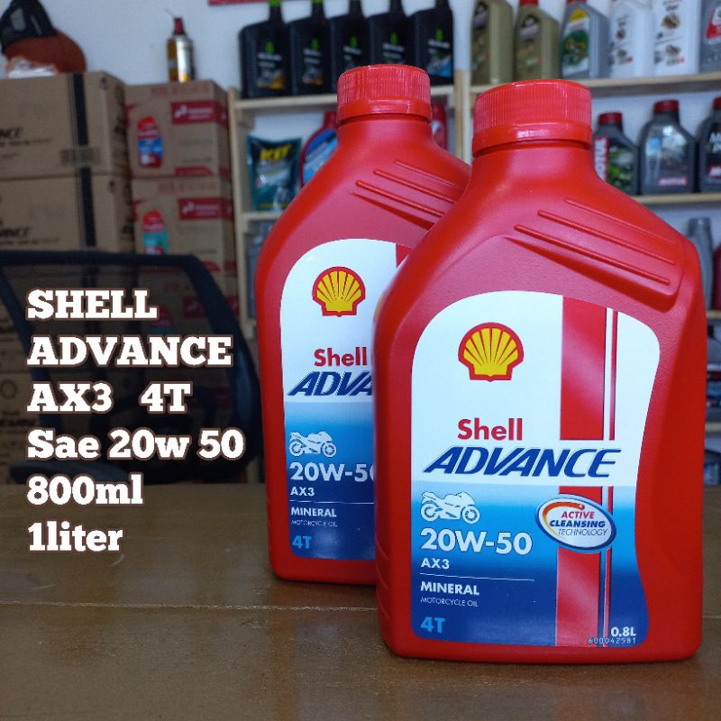 Jual SHELL AX3 SAE 20W 50 4TAK 1 LITER OLI MESIN MOTOR 4 LANGKAH ...
