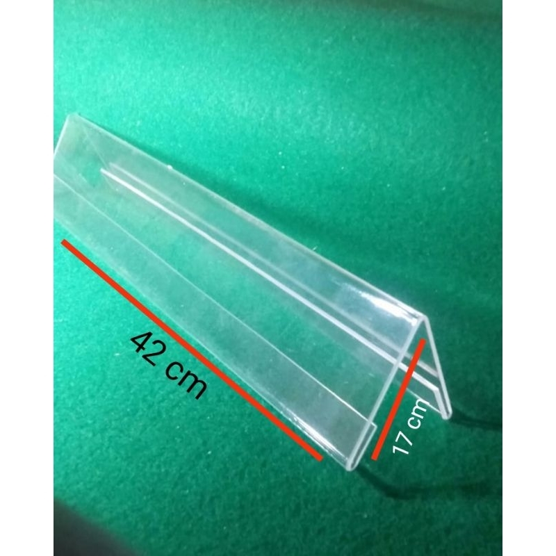 Jual papan nama akrilik uk 17 x 42 cm model segitiga 2 sisi tebal 2 mm ...