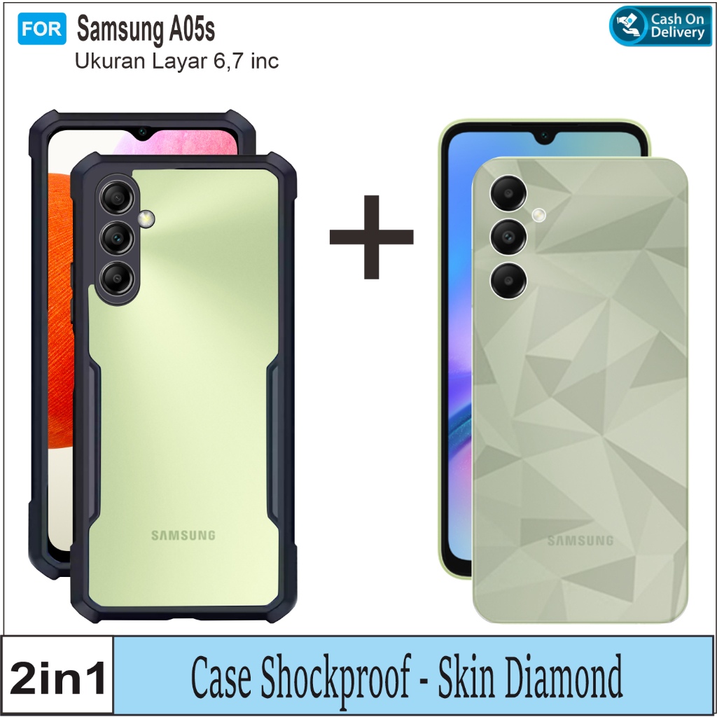 Jual Hard Case Samsung A05 A05s Paket 2in1 Cover Casing Armor ...