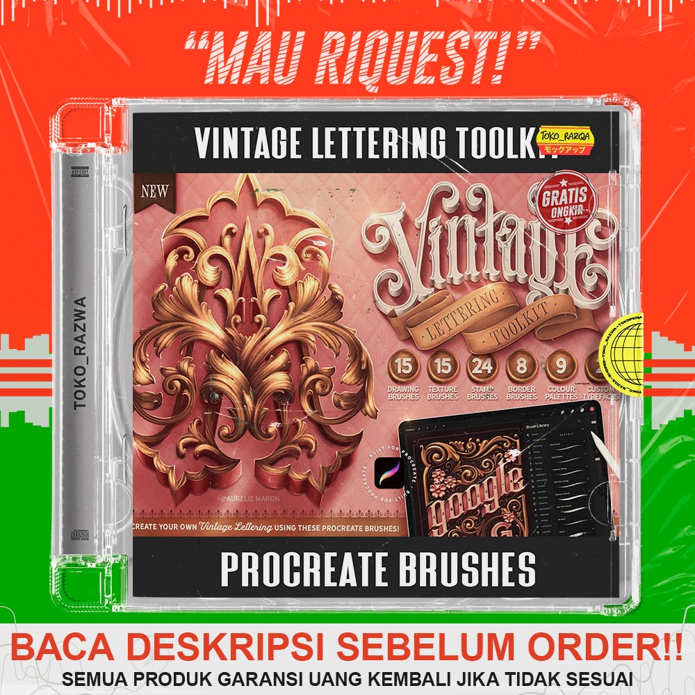 Jual Procreate Brushes - Vintage Lettering Toolkit - 141023 | Shopee ...