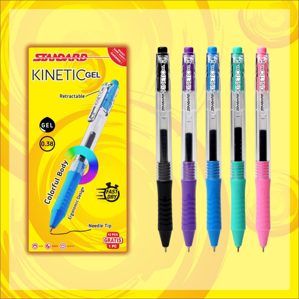Jual (6 pcs) Standard Pen - Kinetic Gel 0.38 Pulpen Cetekan ( Pulpen ...