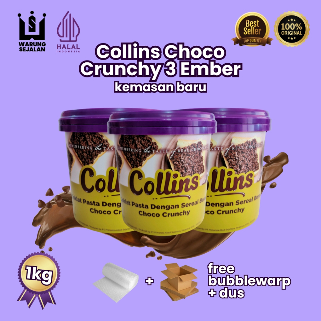 Jual Collins choco crunchy 1kg murah 3 ember coklat collins 1kg cruncy ...