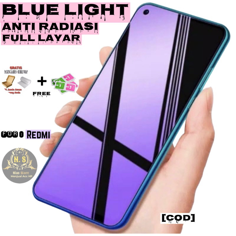 Jual ( COD ) Tempered Glass Blue Anti Radiasi Xiaomi Redmi Note 9 / Note 9 pro / Note 9t / Note ...
