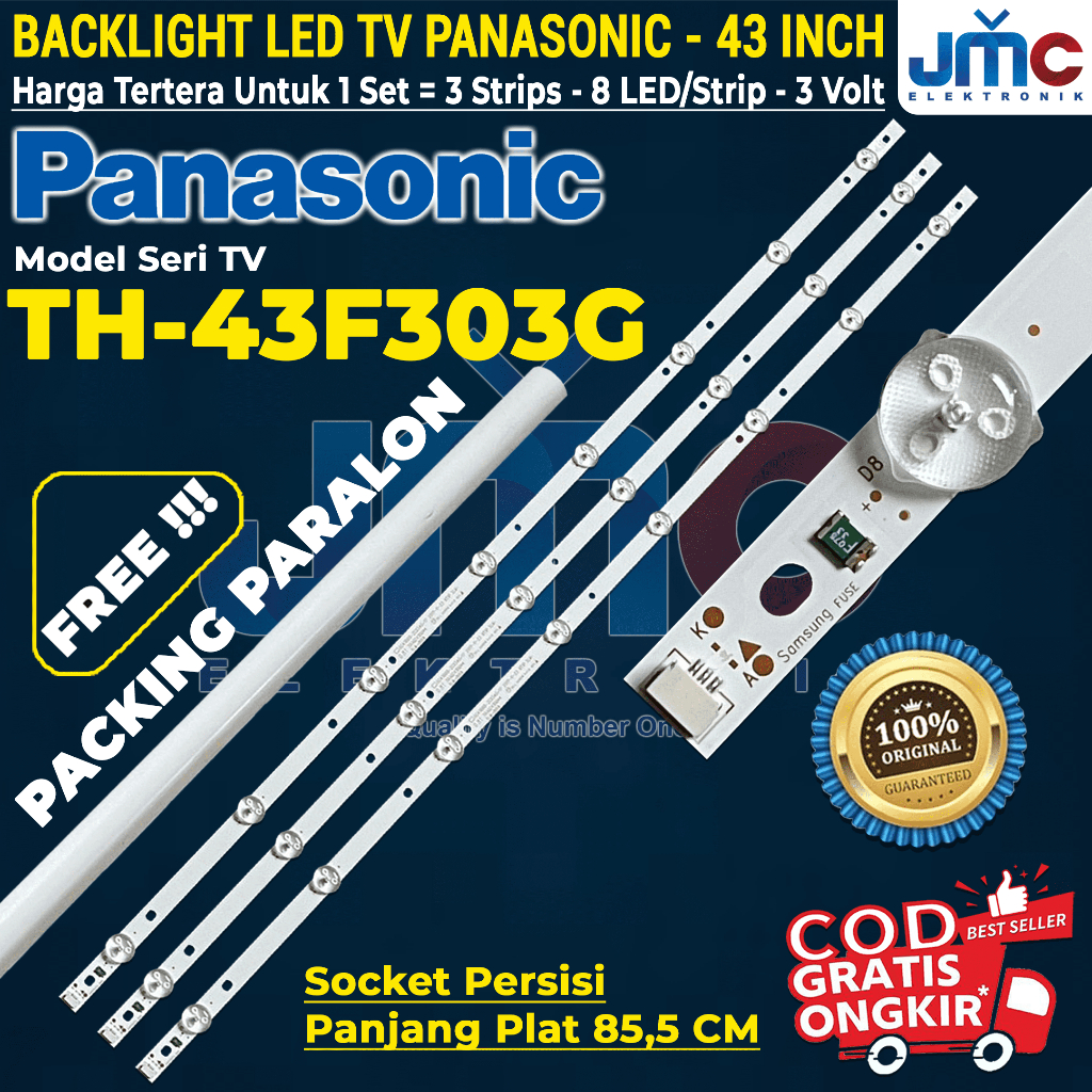 Jual BACKLIGHT TV LED PANASONIC 43 INCH TH-43F303G 43F303G GC43D08 ...