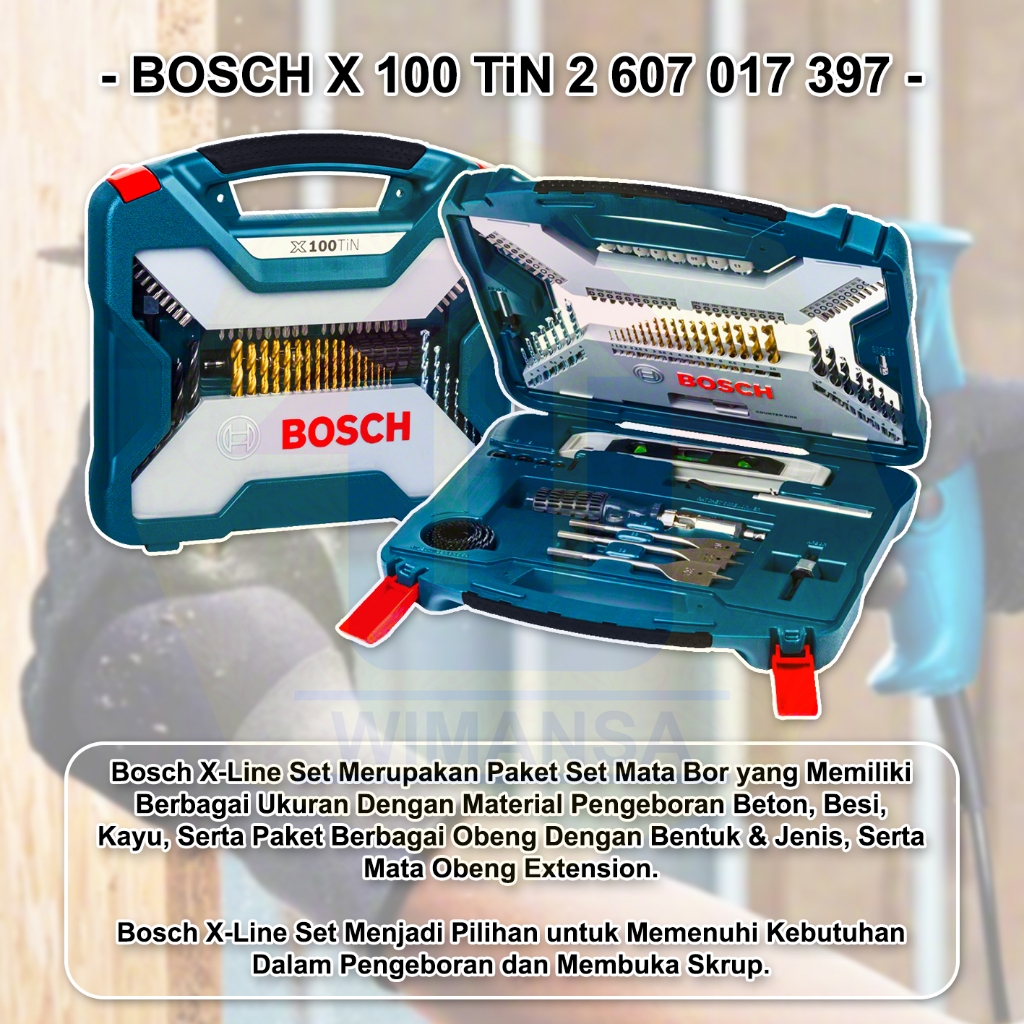 Jual BOSCH X 100 TiN 2 607 017 397 MATA OBENG SET - SCREWDRIVER BIT SET ...